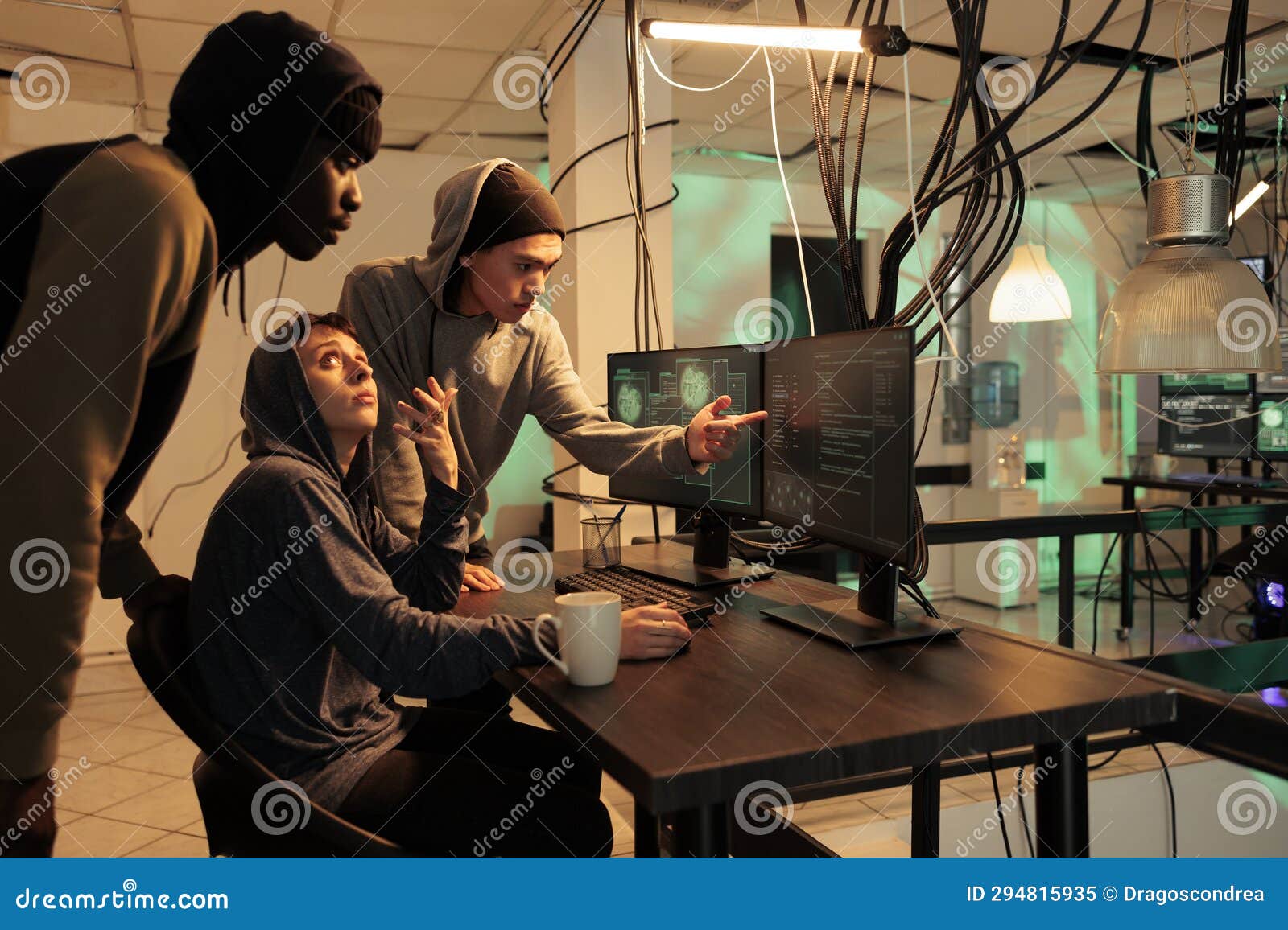 Internet Technology Security Specialists Team Fixing Computer System ...
