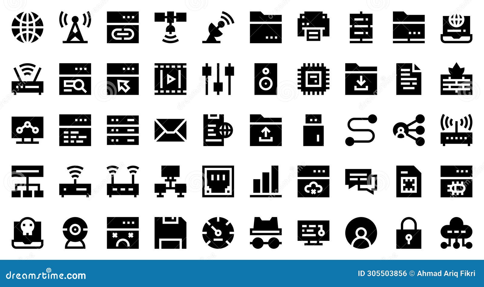 Internet Technology Set. Set Solid Icons. Internet Technology Symbols ...