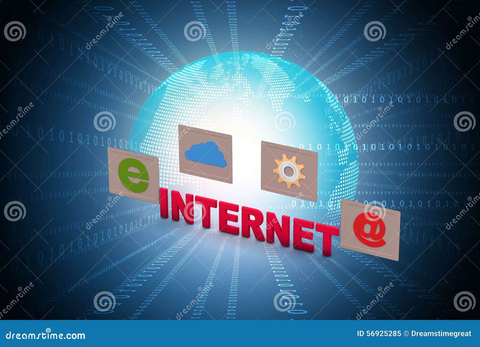 Internet text with icons stock illustration. Illustration of network ...