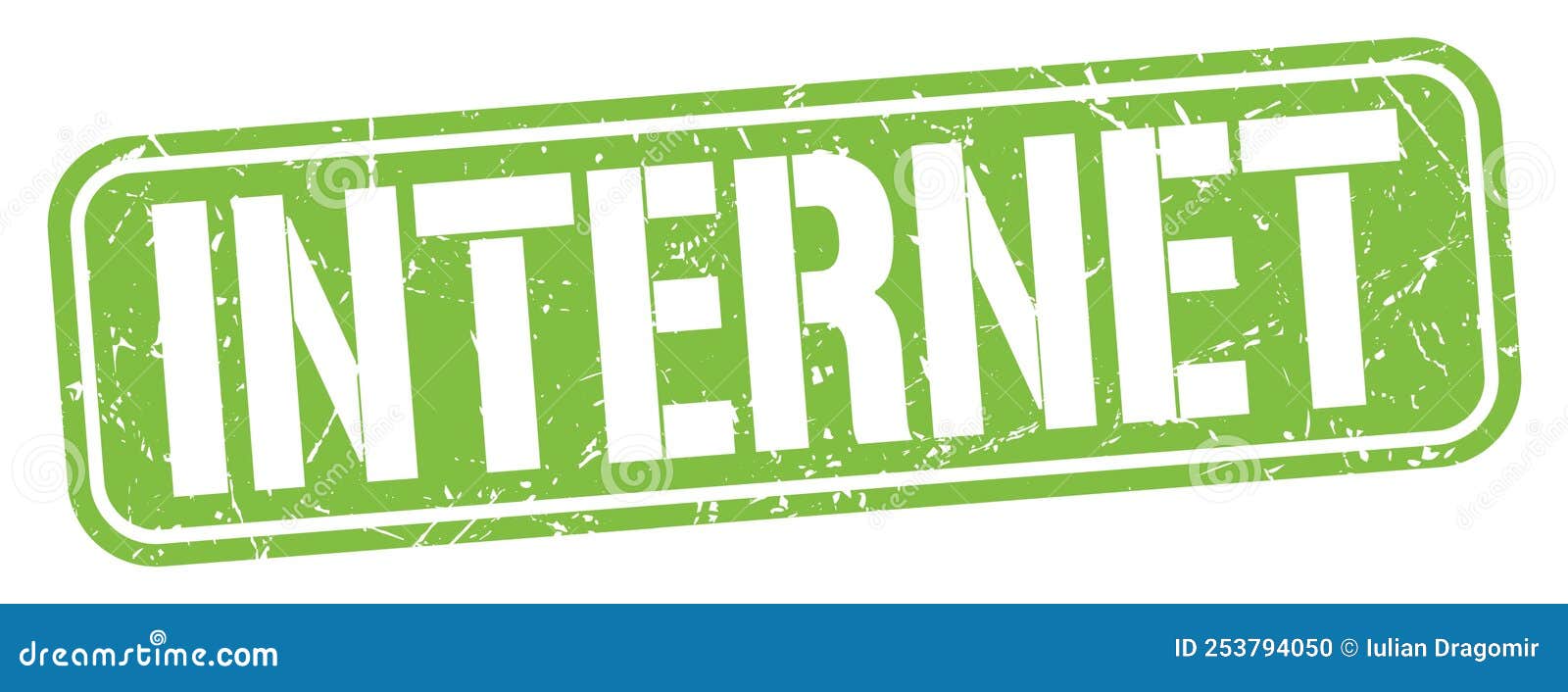 INTERNET Text Written on Green Stamp Sign Stock Illustration ...