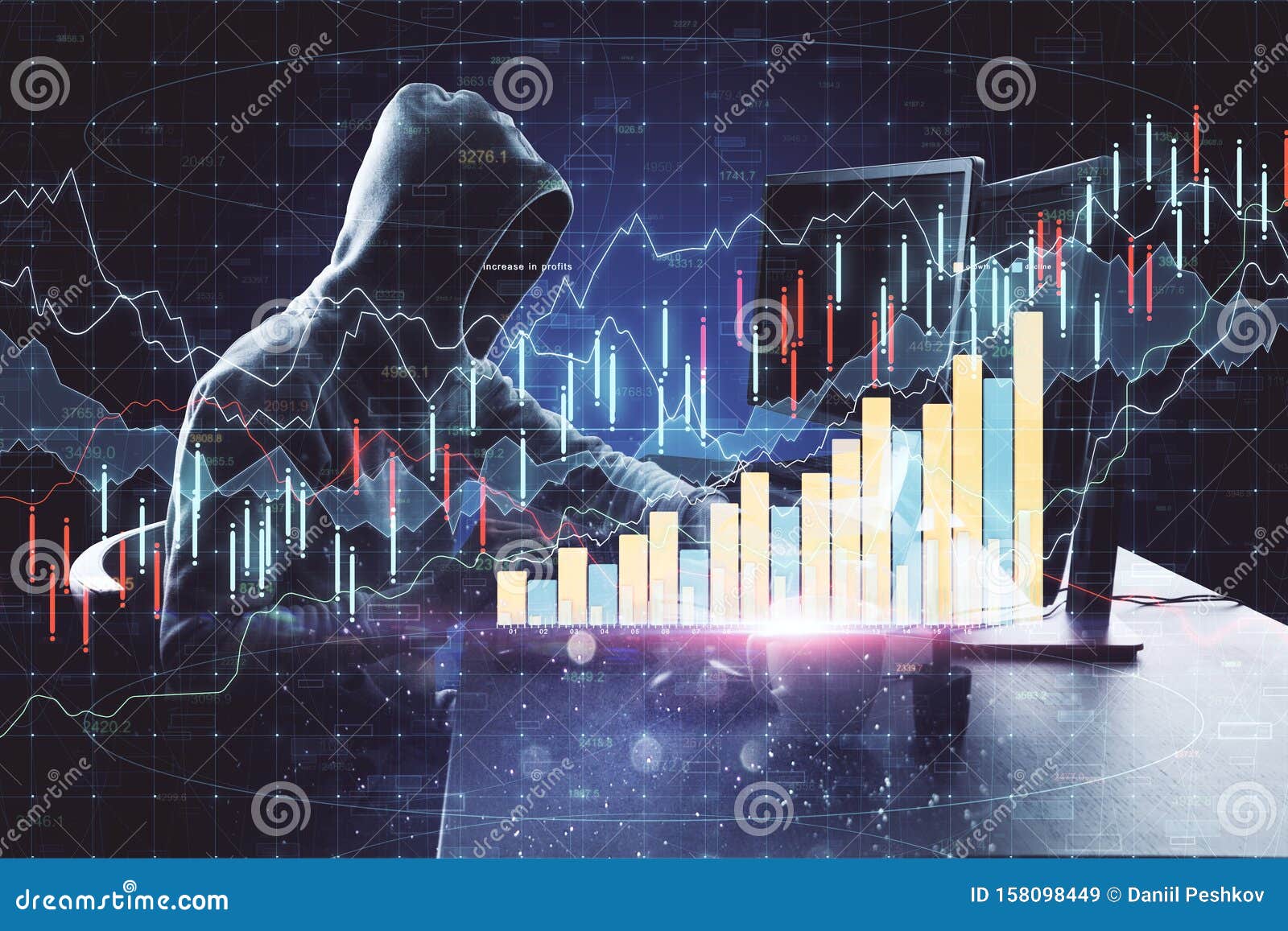 Internet Theft Concept with Hacker Using Computer Stock Image - Image ...