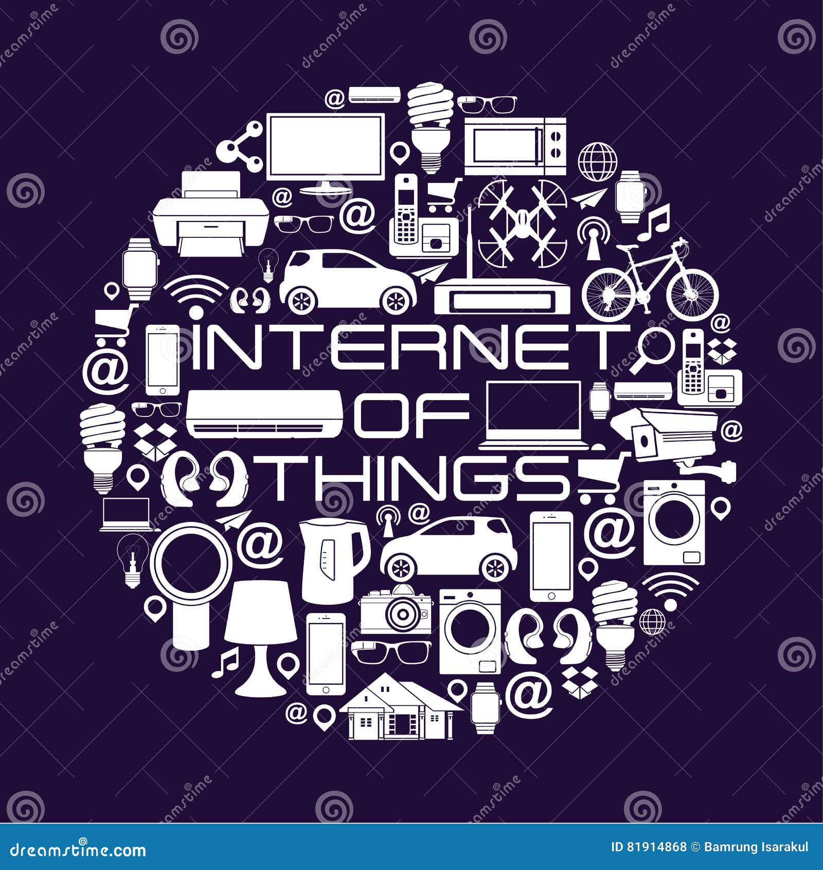Internet of Things Background Stock Vector - Illustration of computer ...