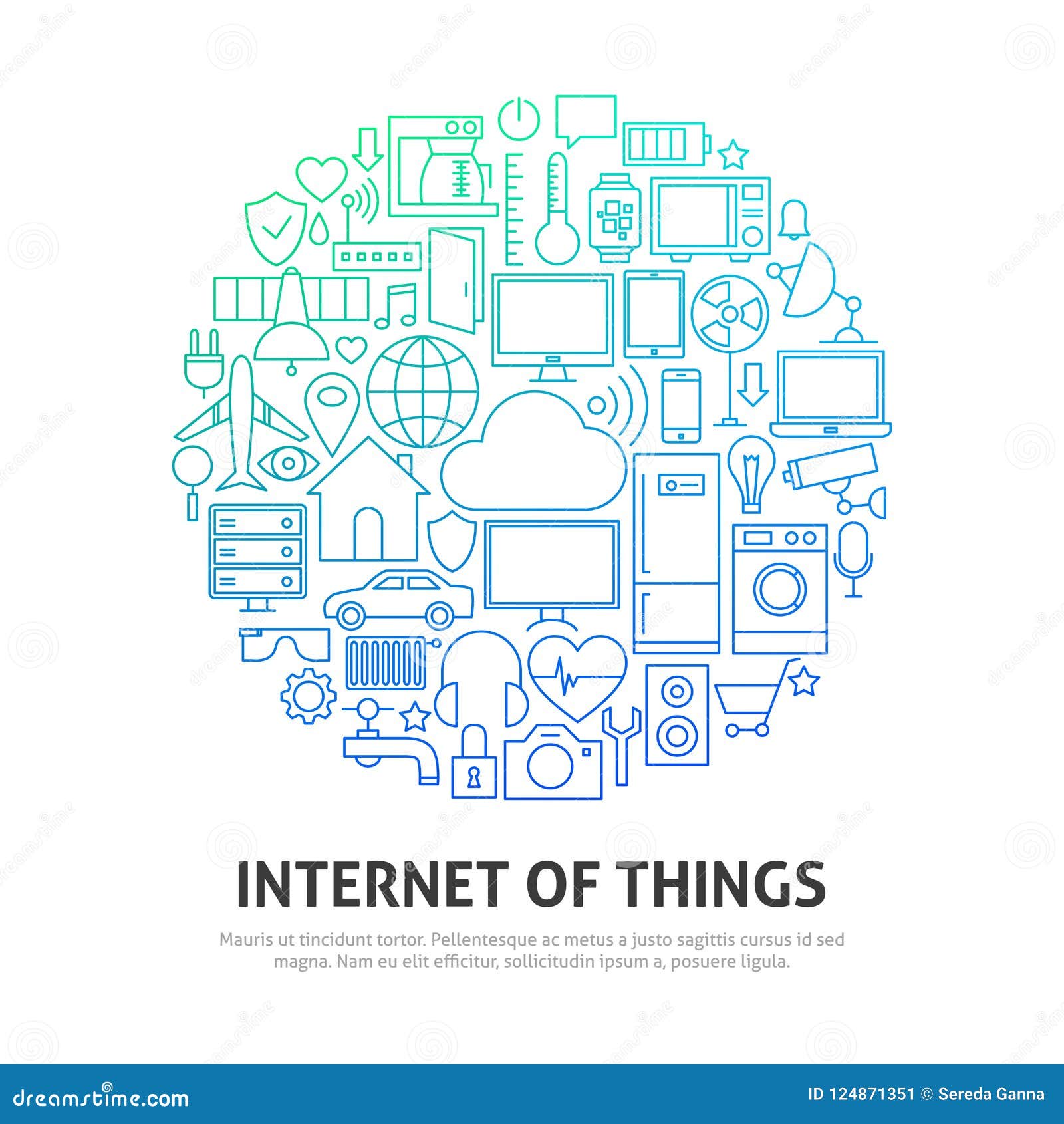 Internet of Things Circle Concept Stock Vector - Illustration of ...