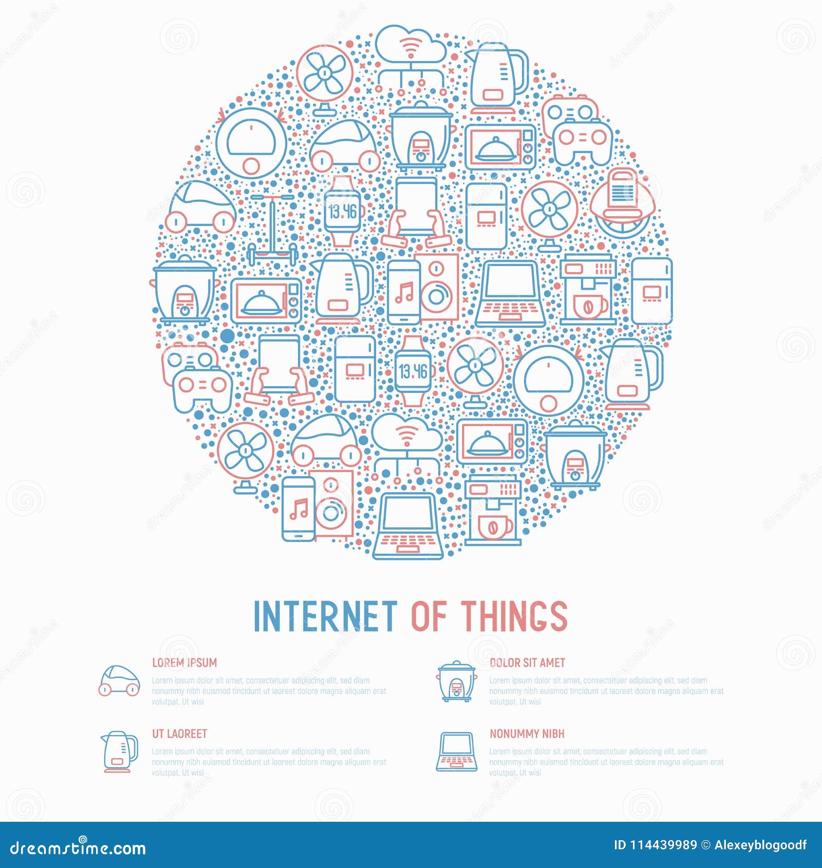 Internet of Things Concept in Circle Stock Vector - Illustration of ...