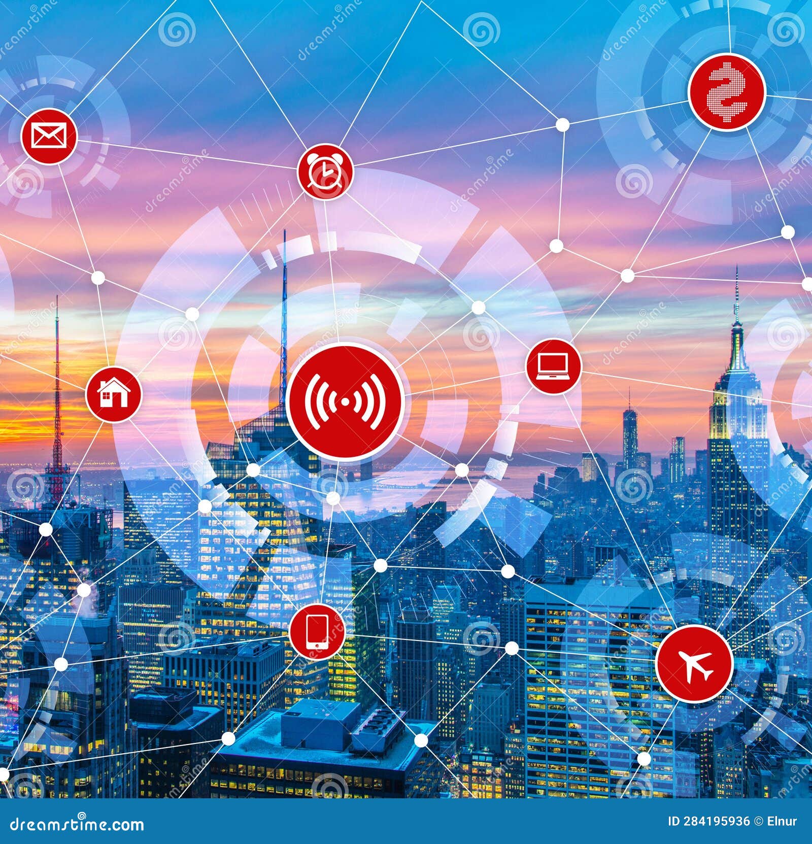 Internet of Things Concept in the City Stock Illustration ... Internet of Things Concept in the City Stock Illustration ...