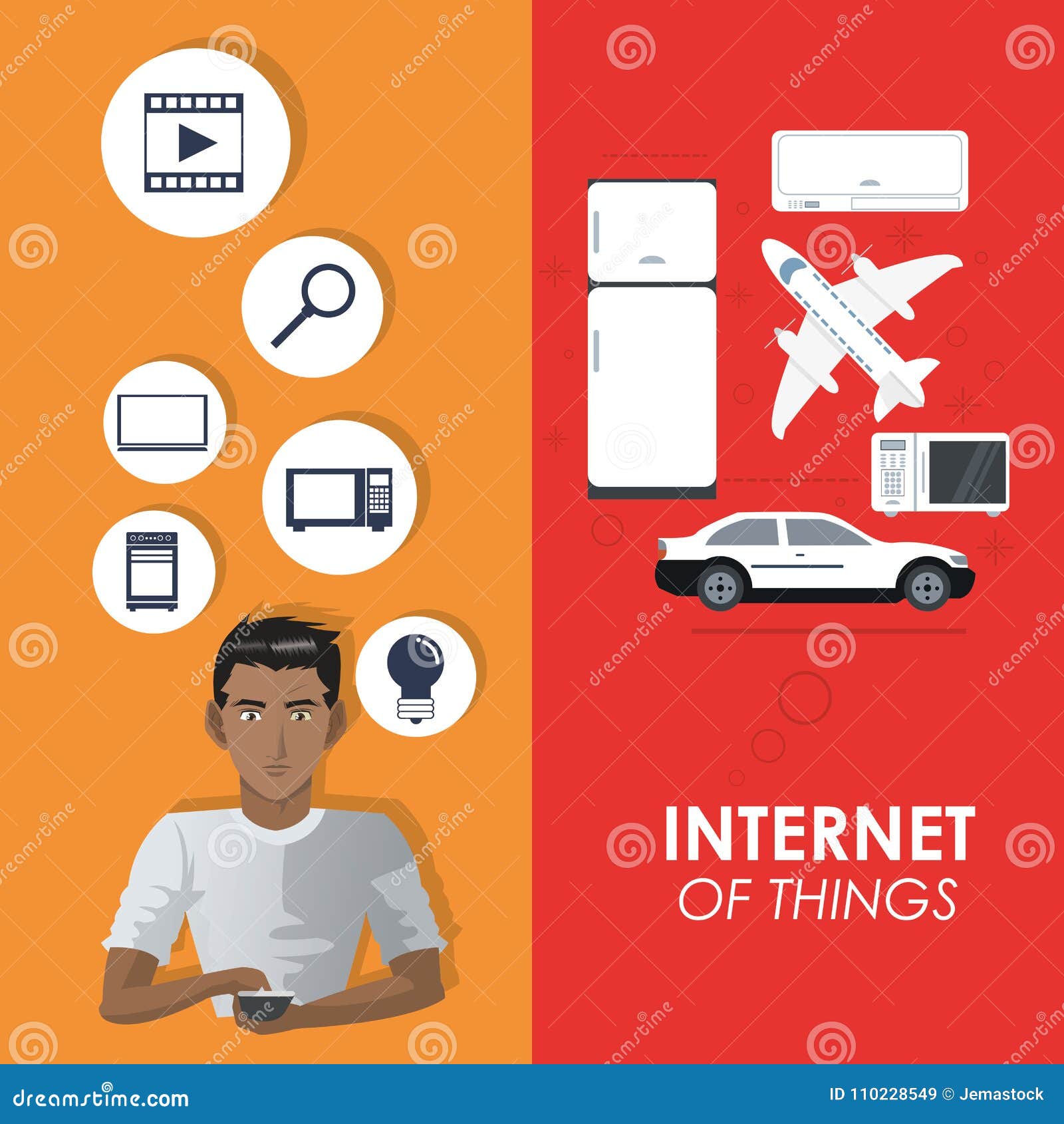 Internet of Things Concept Connection Elements Poster Stock Vector ...