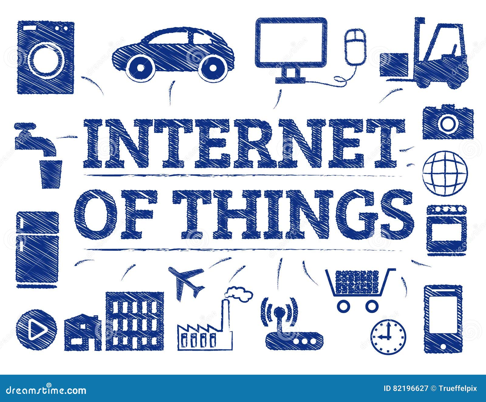 Internet of Things Concept Doodle Stock Illustration - Illustration of ...