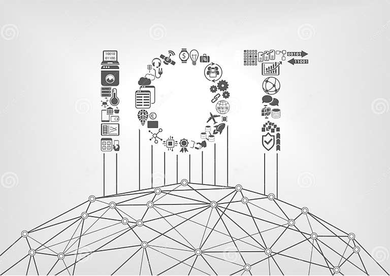 Internet of Things Concept with IOT Text Stock Vector - Illustration of ...