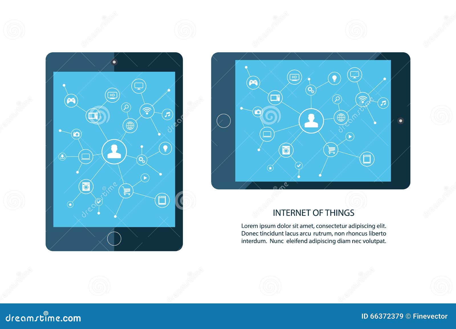 Internet of Things Concept. Mobile Tablet and Smart Home Devices Icons ...