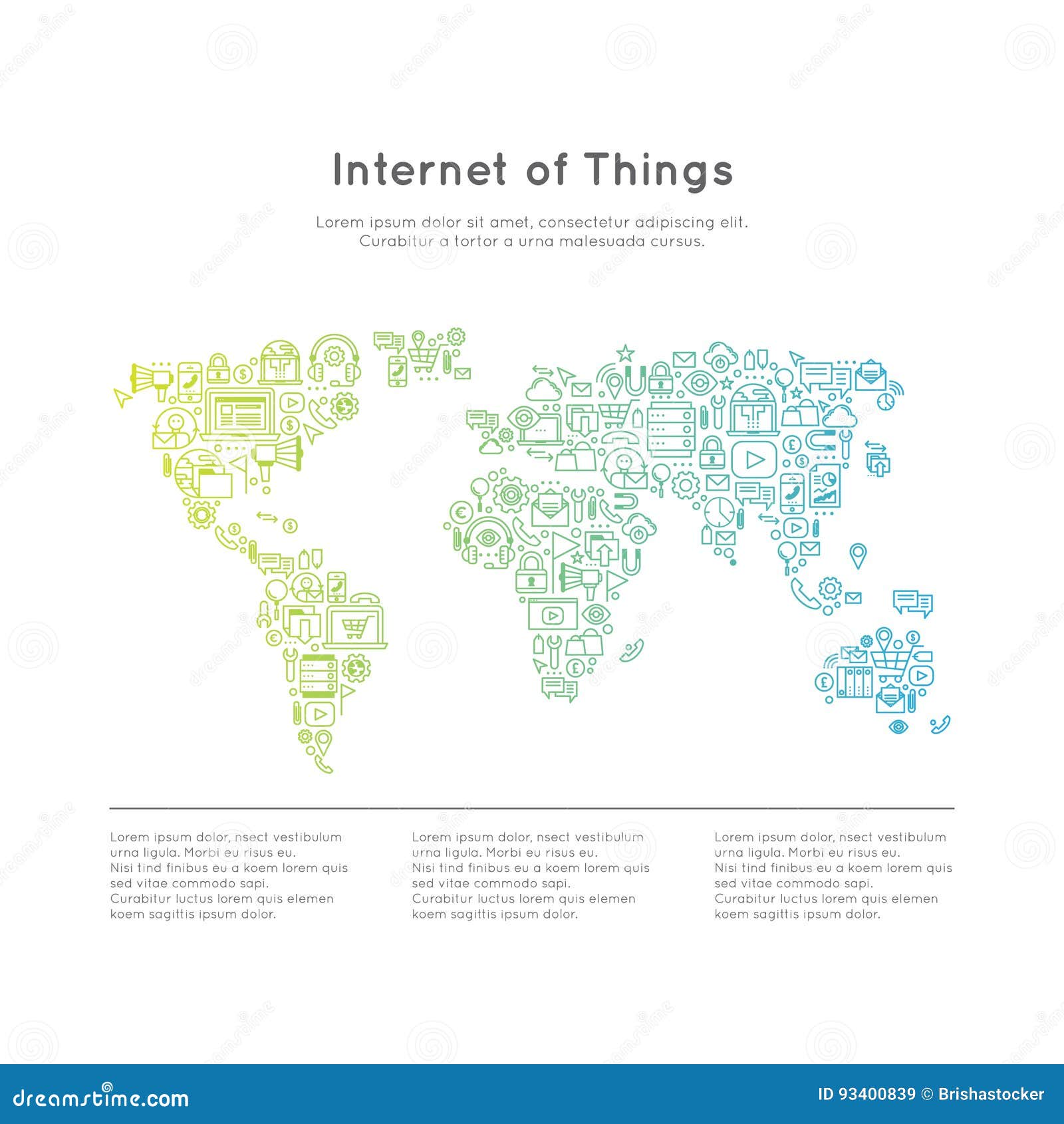 Internet of Things Concept with World Map Stock Illustration ...
