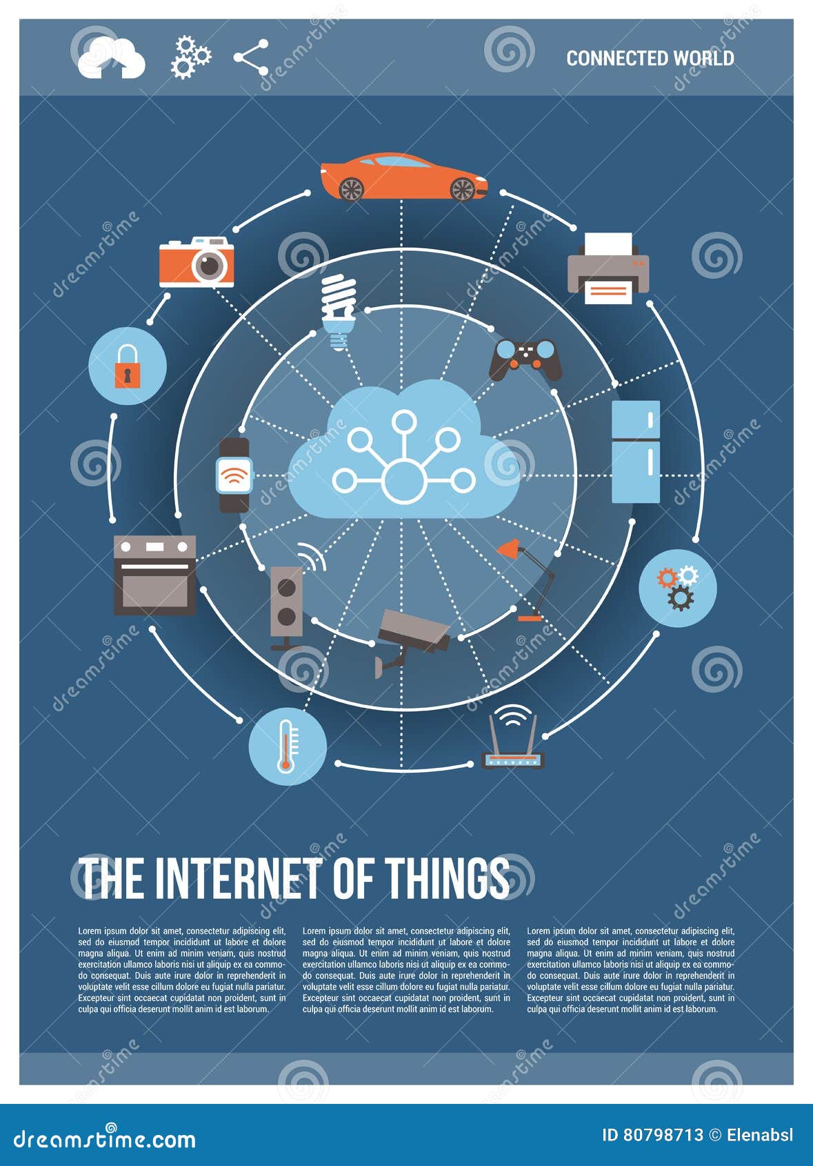 Internet of things stock vector. Illustration of cloud - 80798713