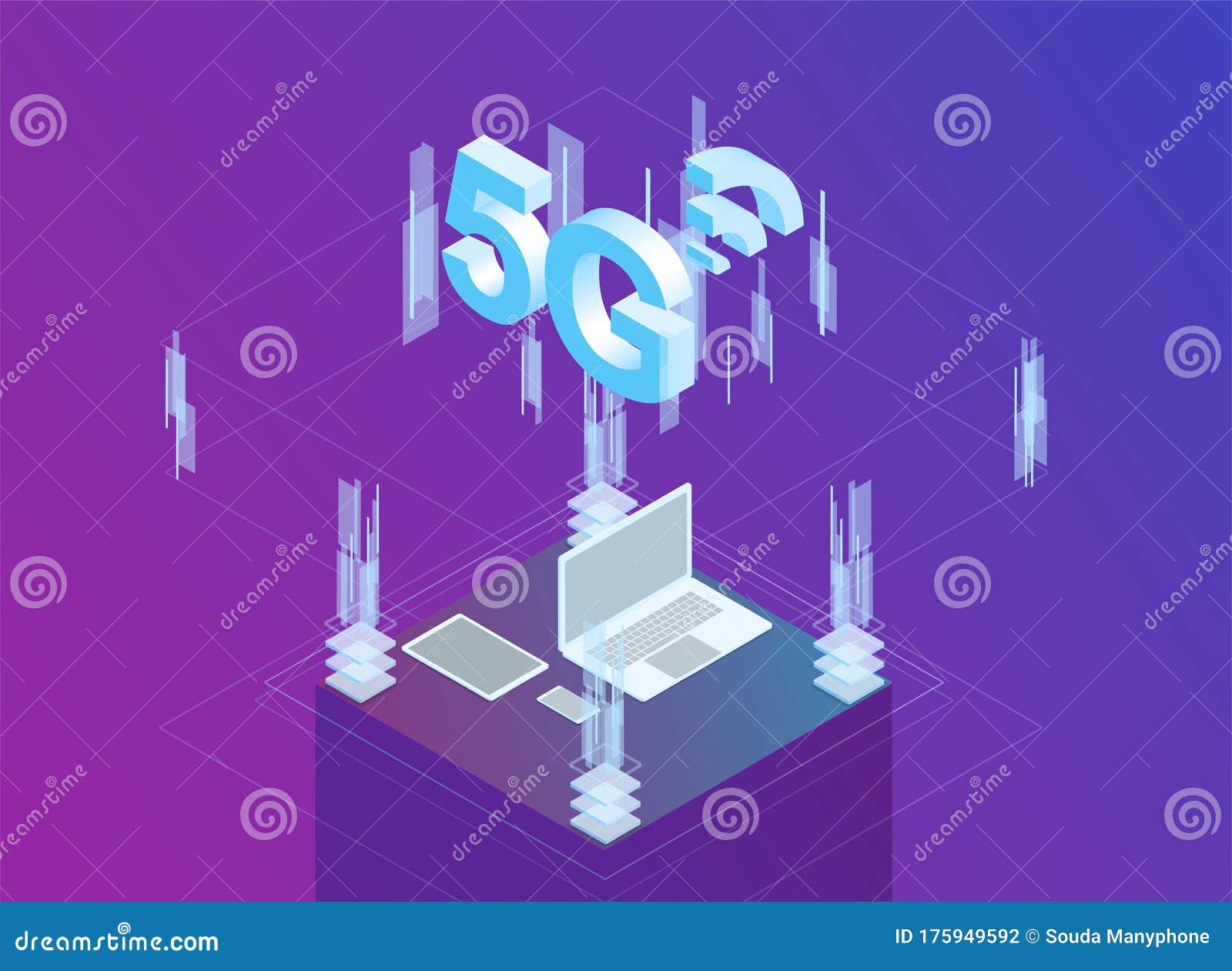 Internet of Things 3d Isometric Flat Design, New 5th Generation of ...