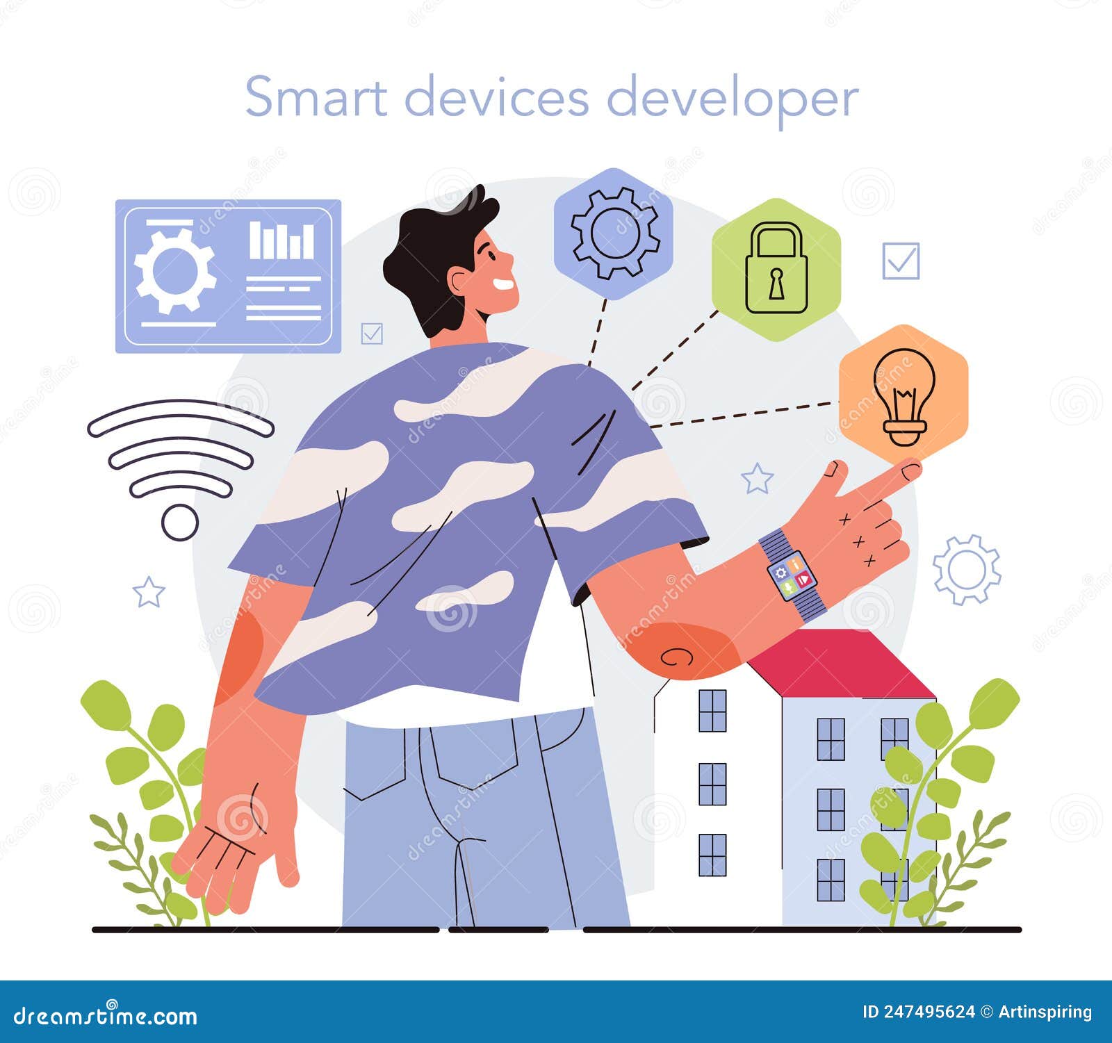 Internet of Things Development. Idea of Smart Wireless Electronics ...