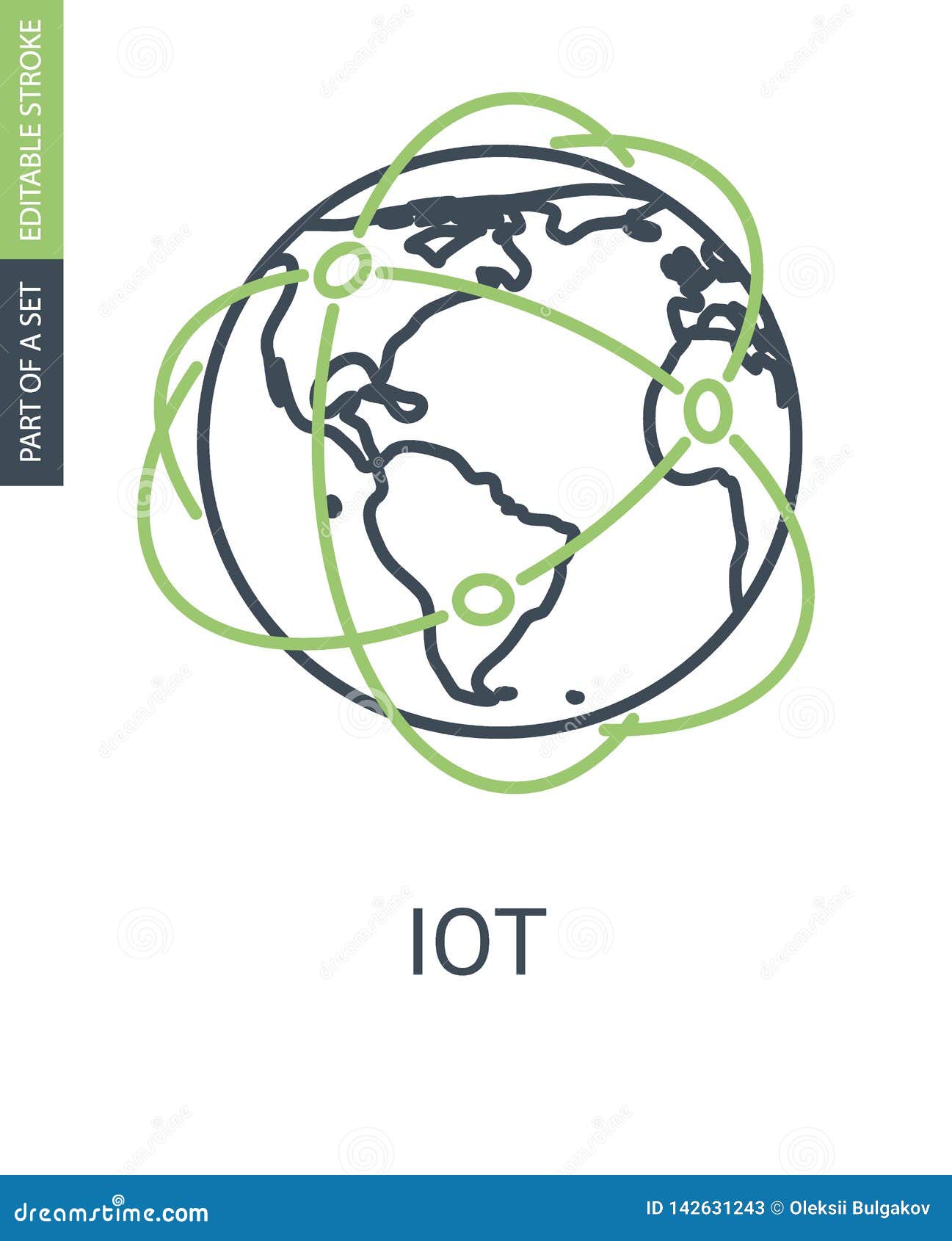 Internet of Things Icon with Editable Stroke Stock Vector ...