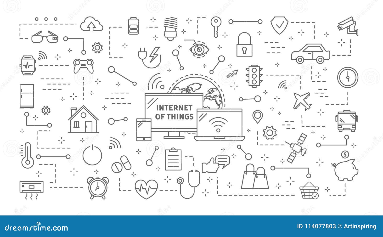 IOT Internet Of Things Concept. IOT Word On Abstract Blue Background ...