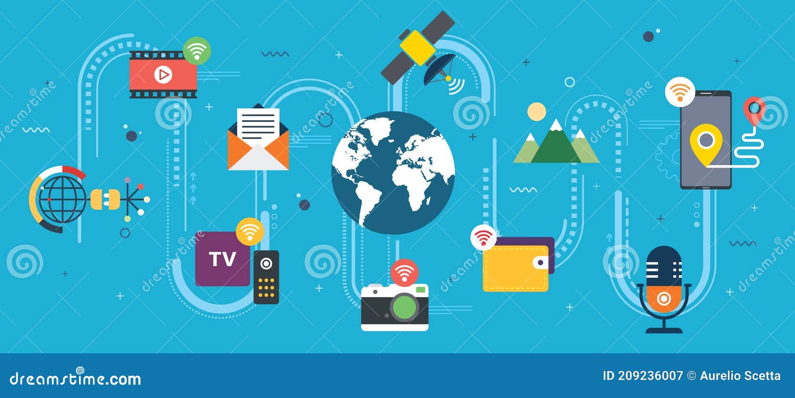 Internet of Things Interconnected Smart Devices Stock Vector ...