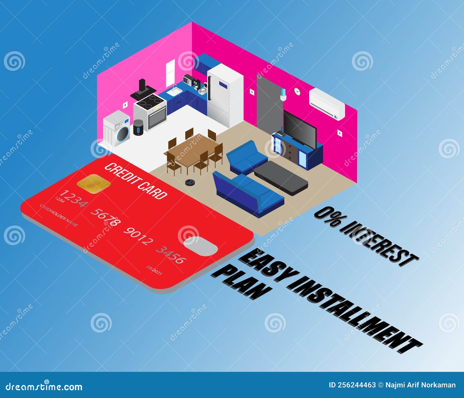 Easy Payment for Household Appliances Stock Vector - Illustration of ...