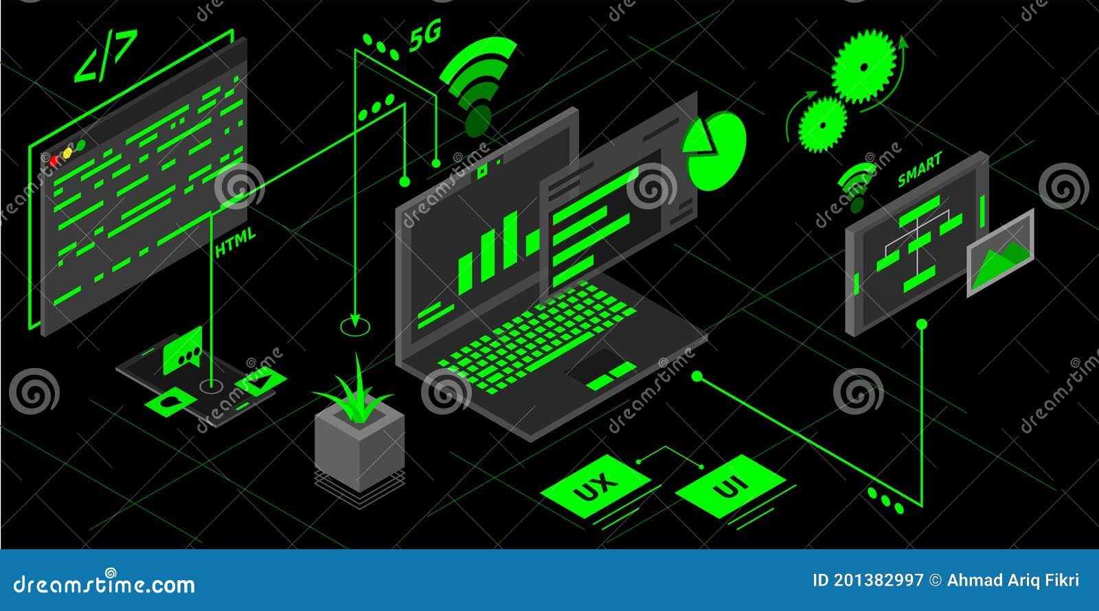 Internet of Things (IOT) Banner Stock Vector - Illustration of ...