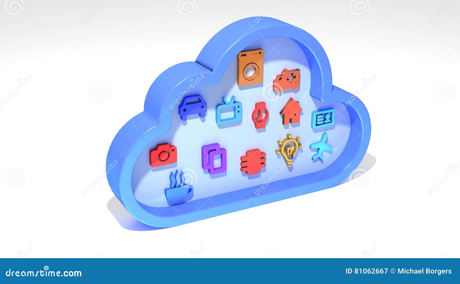 Internet of Things IOT Cloud Symbol on White Stock Illustration ...