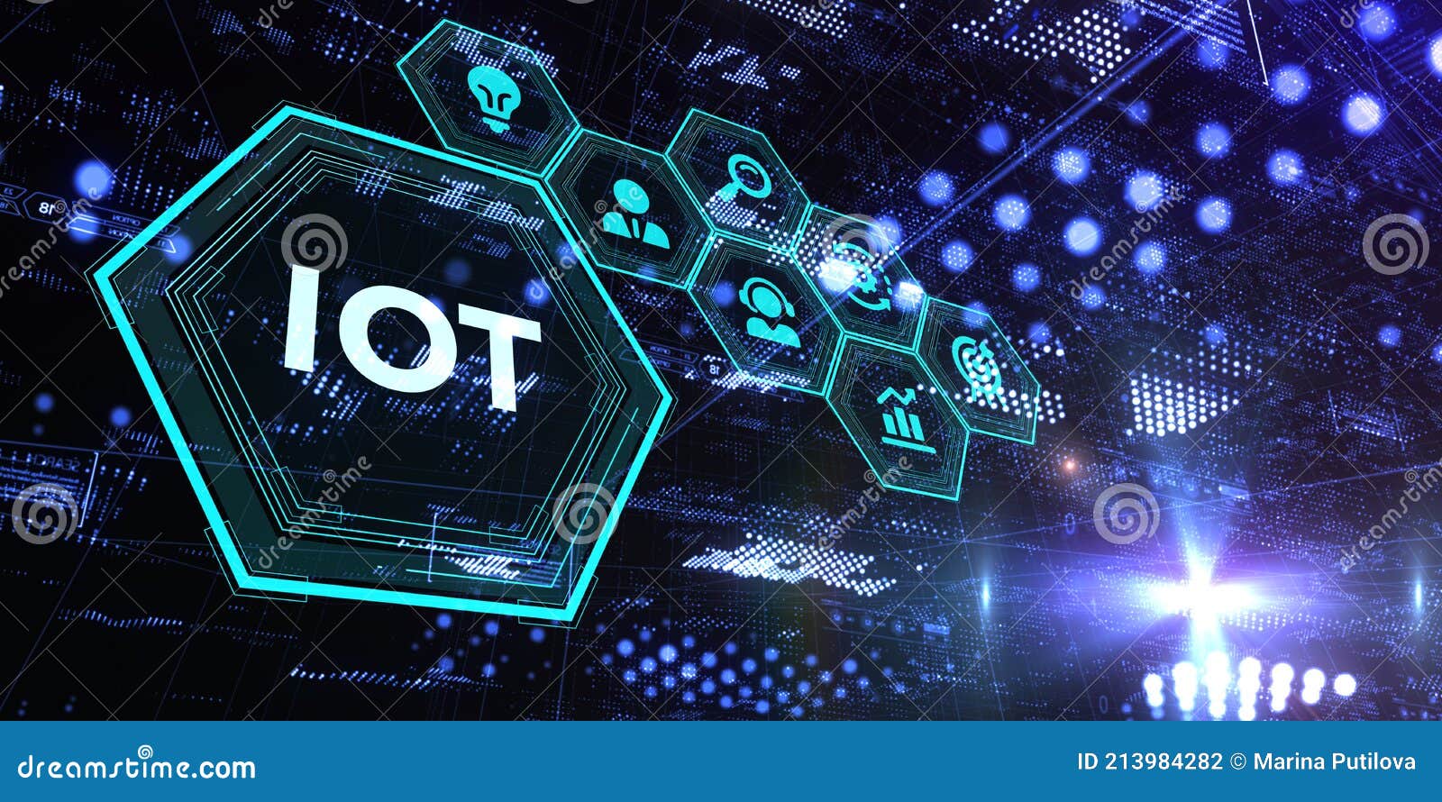 Internet of Things - IOT Concept. Businessman Offer IOT Products and ...