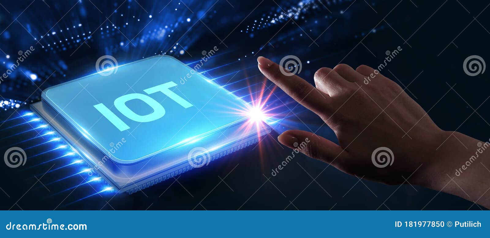 Internet of Things - IOT Concept. Businessman Offer IOT Products and ...