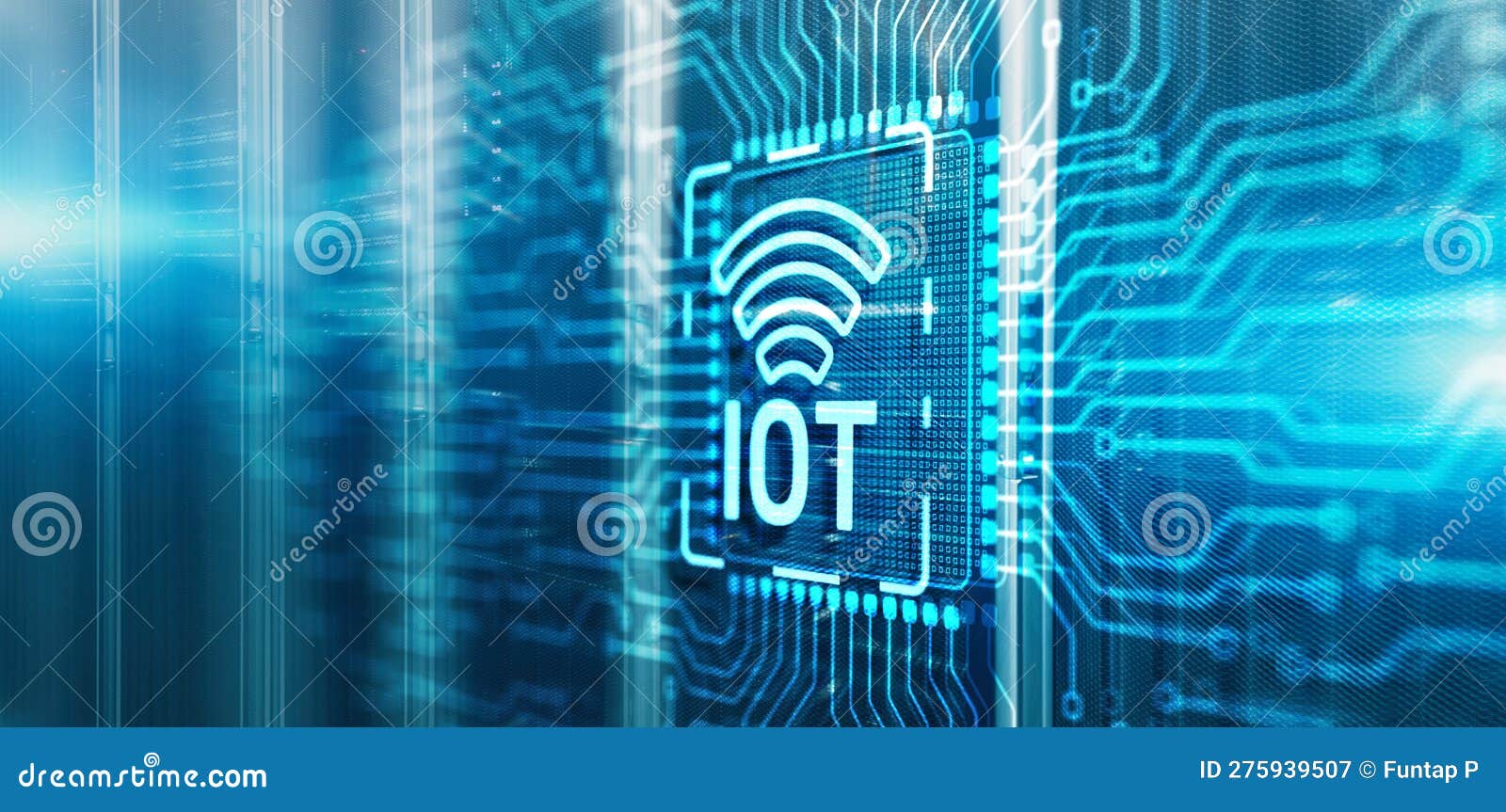 Internet of Things IOT Concept. Electric Circuits Graphic Background ...