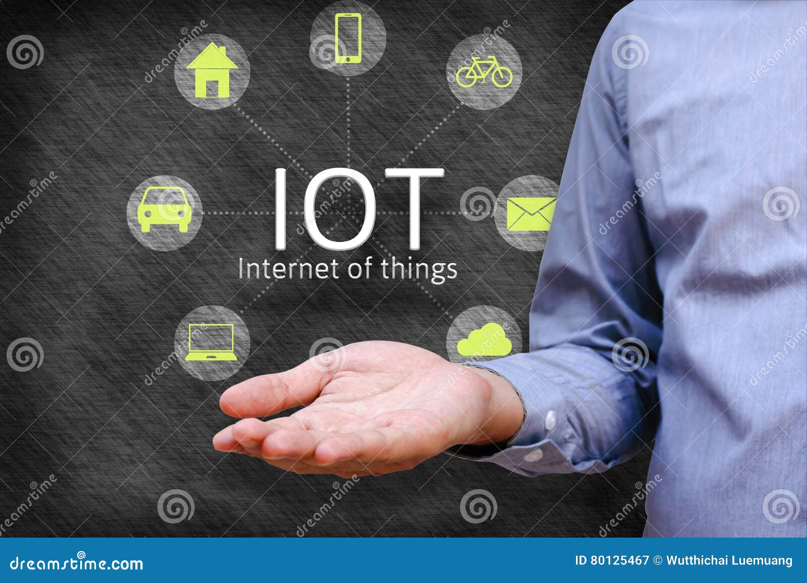 Internet of Things (IoT) Concept. Man Show Iot Link Network and Stock ...