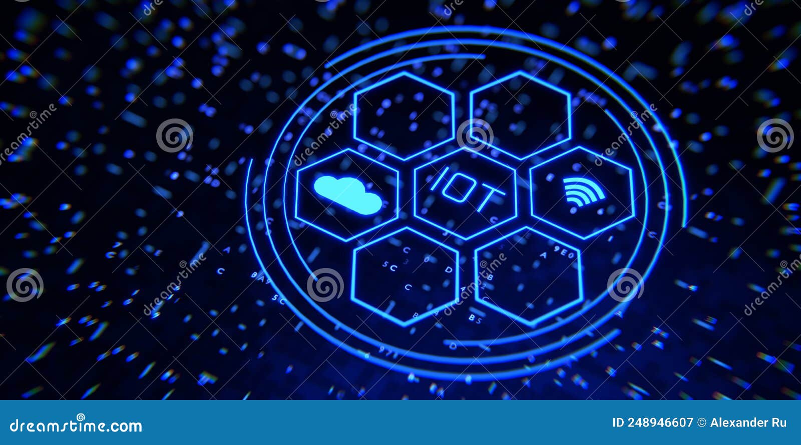 Internet of Things IOT , Devices and Network Connection Concepts. 3d ...