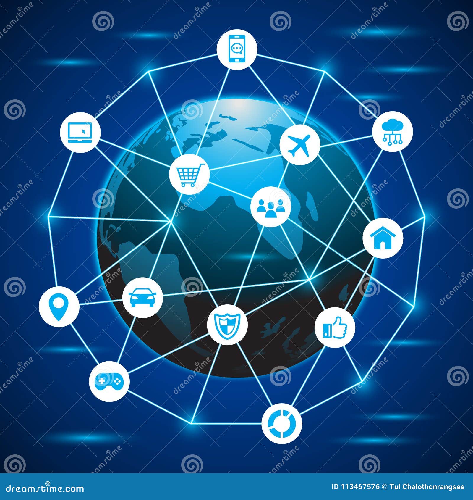 Internet of things IOT stock vector. Illustration of connection - 113467576