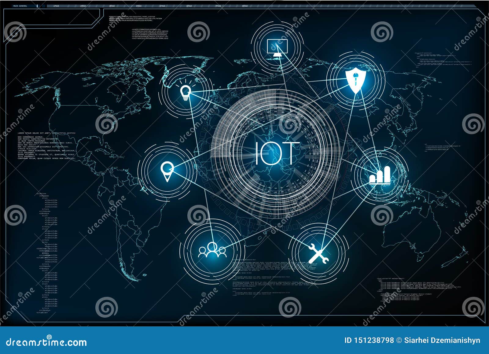 Internet of Things design stock vector. Illustration of data - 151238798