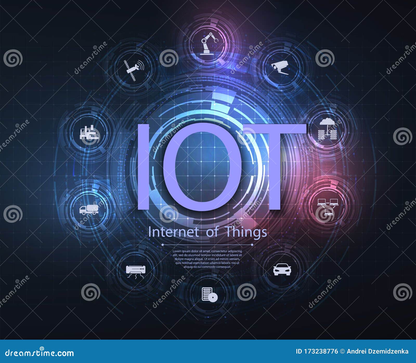 Internet of Things IoT and Networking Concept for Connected Devices ...