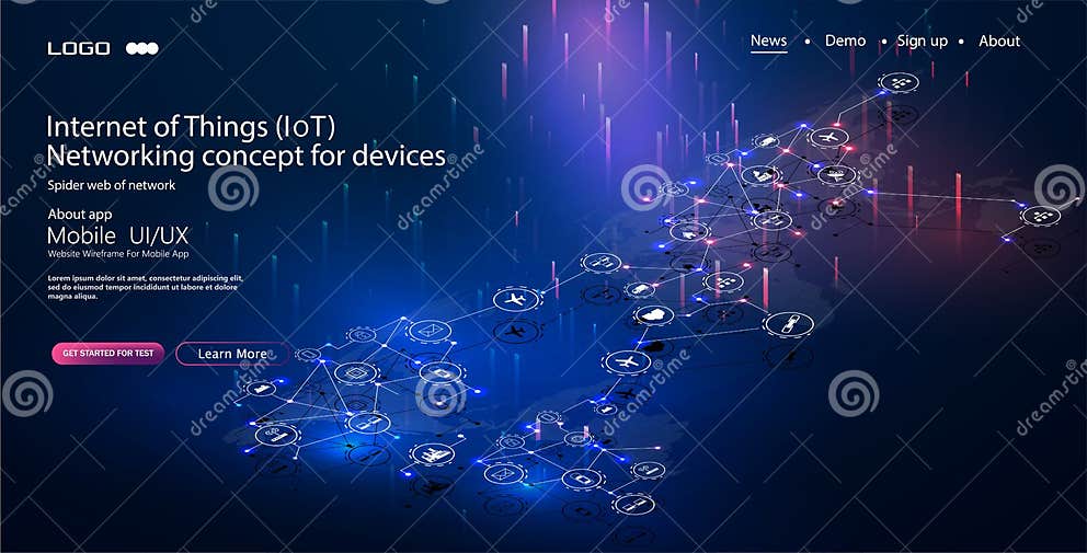 Internet of Things IoT and Networking Concept Stock Vector ...