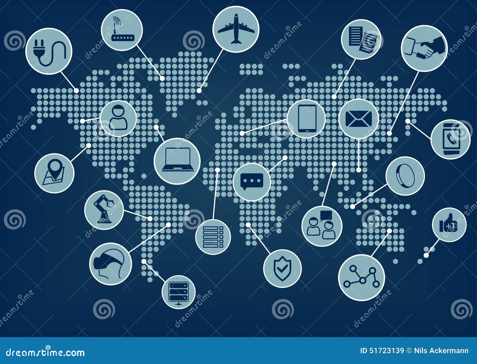 Internet of Things (IoT) Word and Icons with Globe and World Map Stock ...
