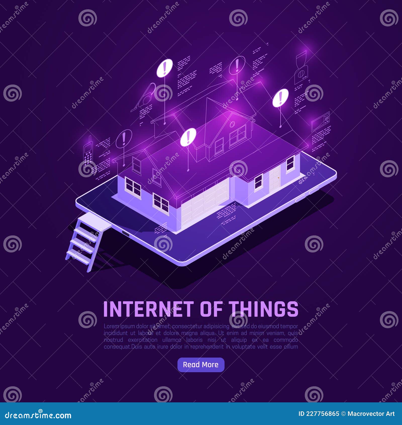 Internet of Things Isometric Poster Stock Vector - Illustration of ...