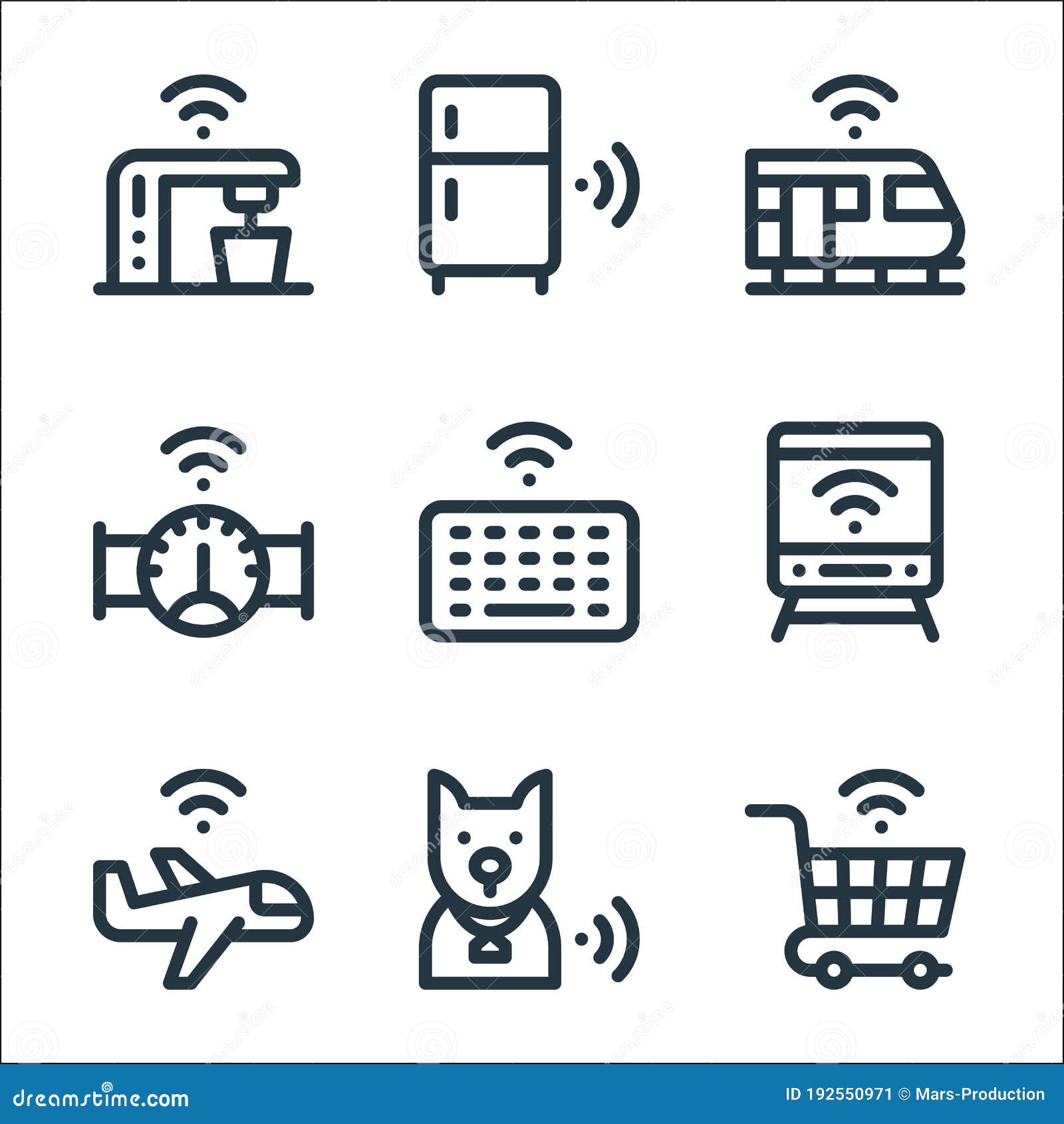 Internet of Things Line Icons. Linear Set Stock Vector - Illustration ...