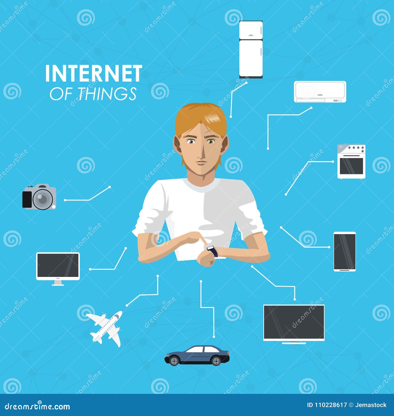 Internet of Things Man Wearable Technology Device Equipment Items Stock ...