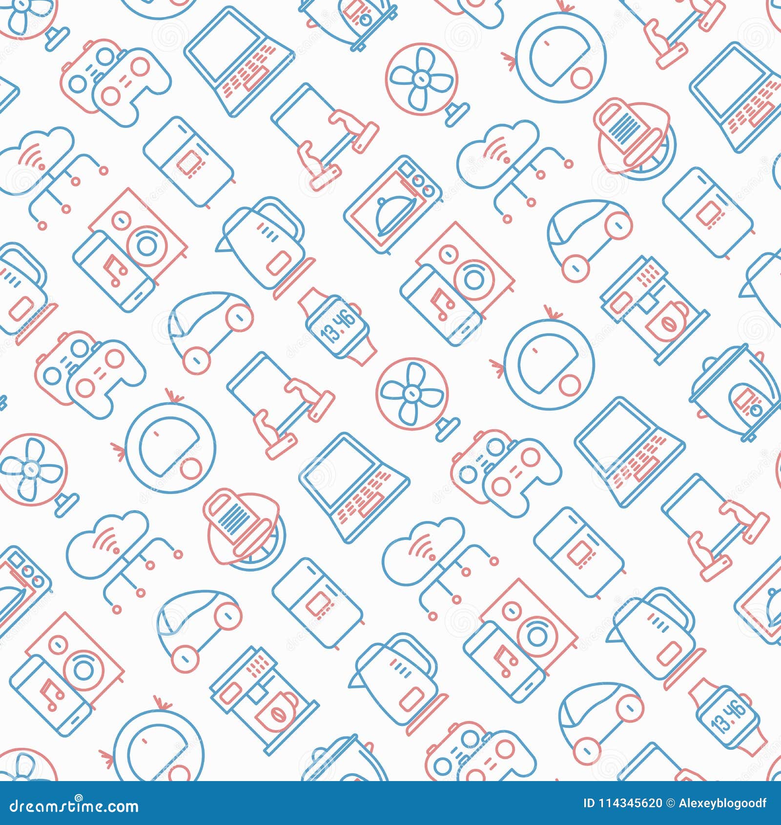 Internet of Things Seamless Pattern Stock Vector - Illustration of ...