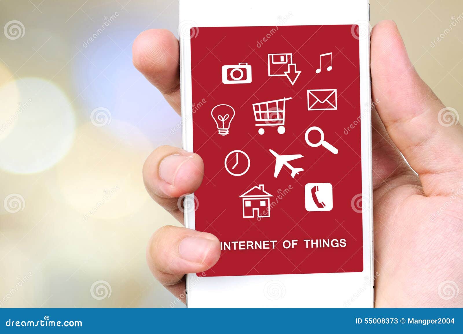The Internet of Things on Smart Phone Screen, Technology and Dig Stock ...