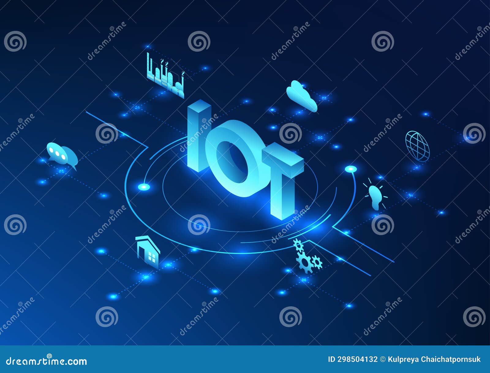 Internet of Things Technology IoT Placed on Connected Technology Circle ...