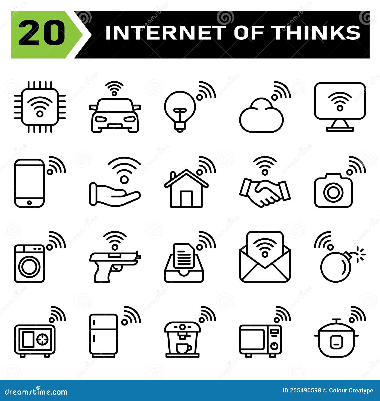 Internet of Things Icon Set Include Chip, Internet of Things, Processor ...