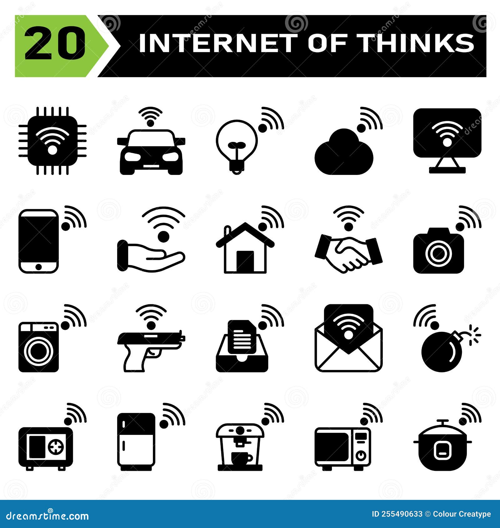Internet of Things Icon Set Include Chip, Internet of Things, Processor ...