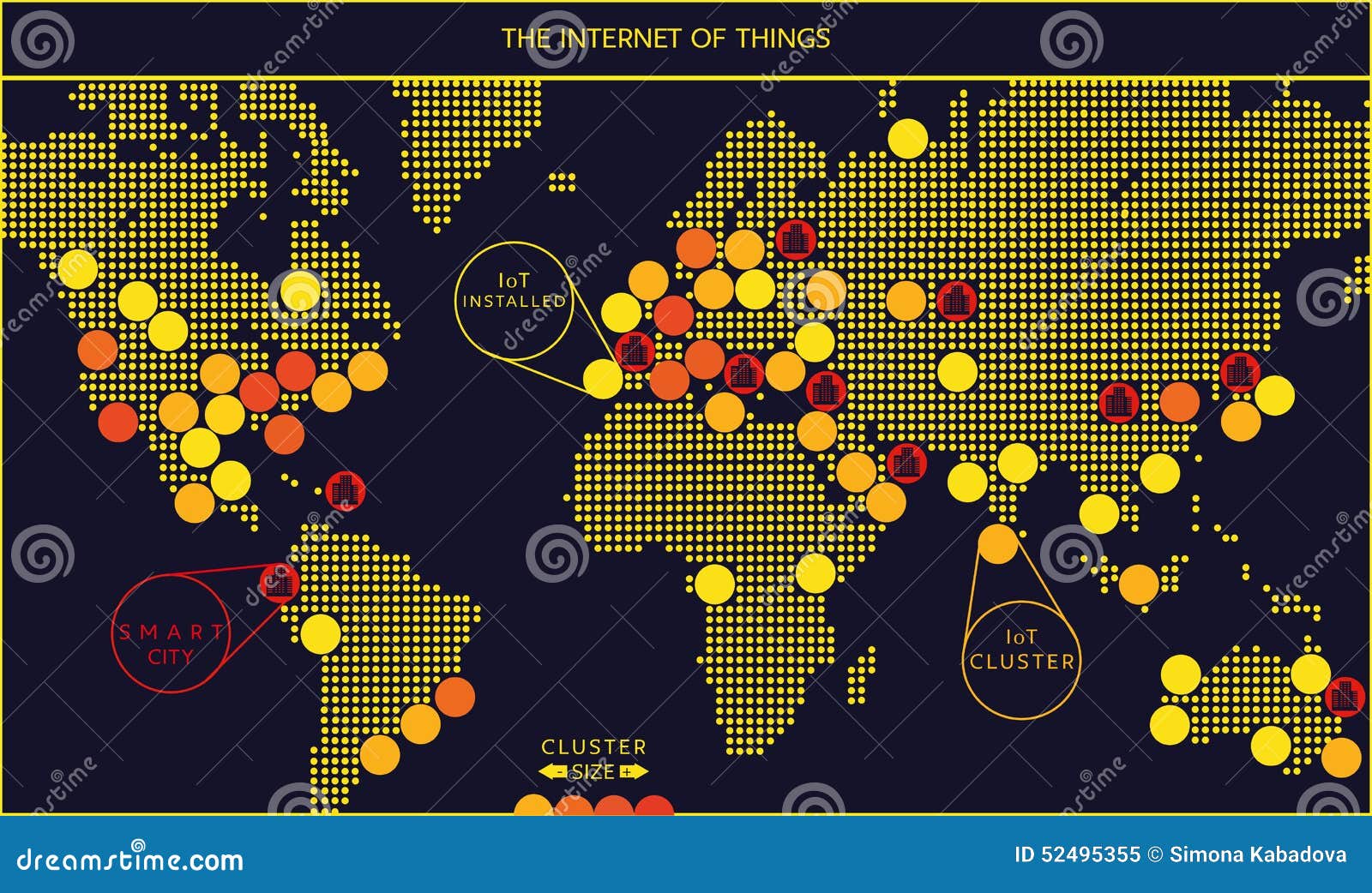 Internet of Things Vector Map Stock Illustration - Illustration of ...