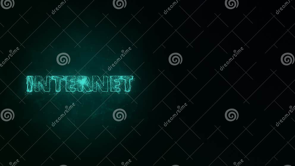 Internet Title with Plexus Effect. Connected Lines with Dots Stock ...