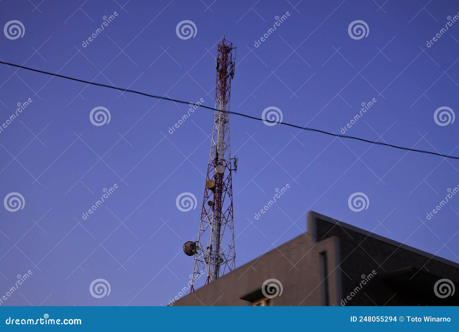 Internet Tower with Blue Sky Background Stock Photo - Image of ...