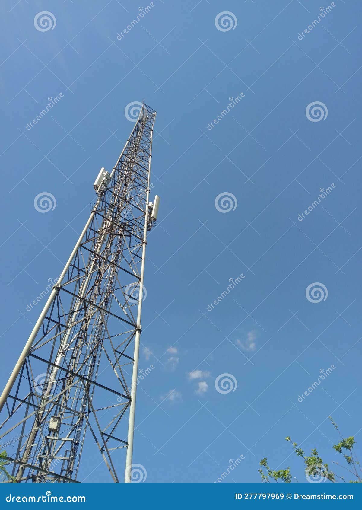 Internet Tower with Clear Blue Sky Stock Image - Image of skyscraper ...