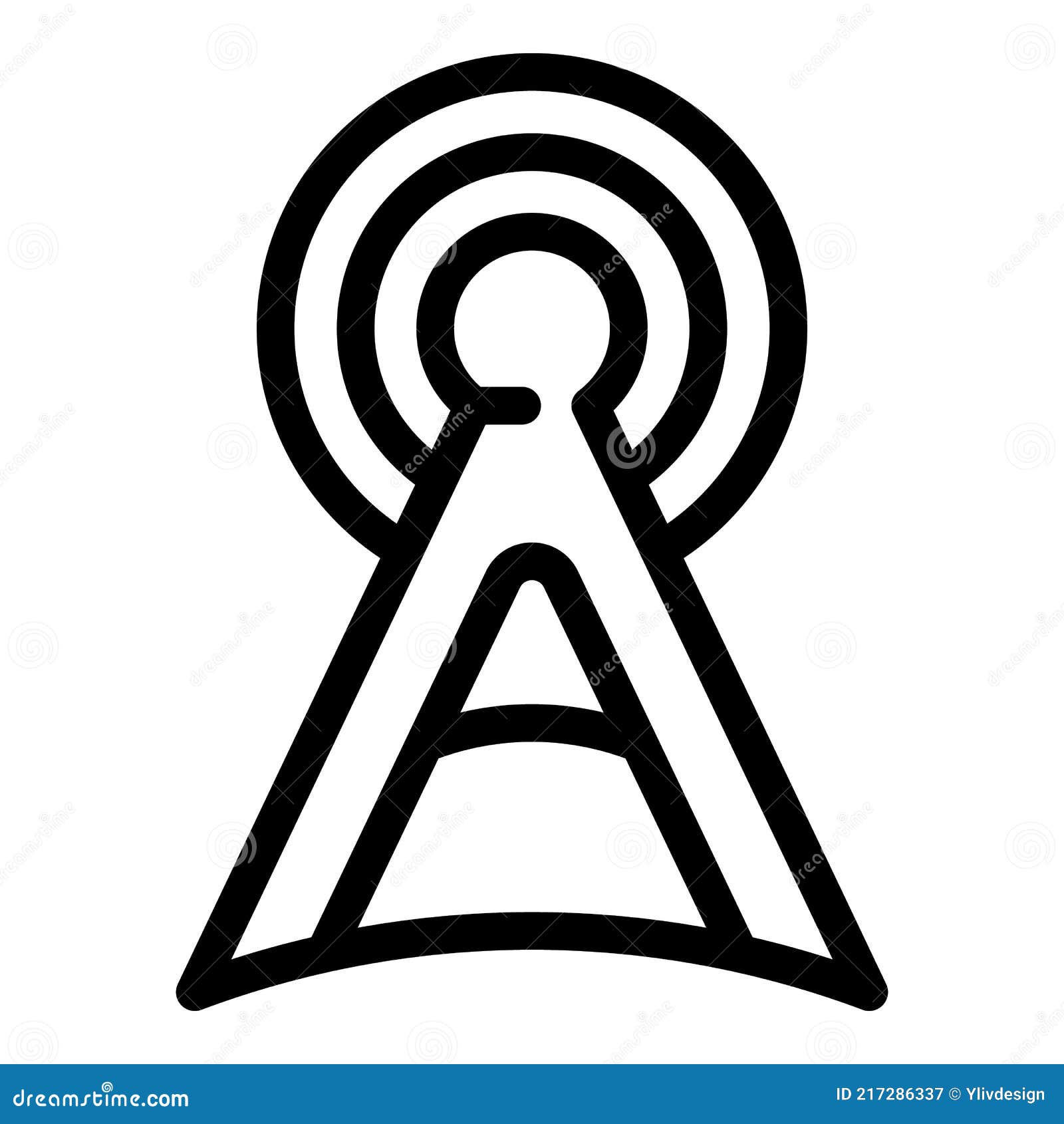 Internet Tower Icon, Outline Style Stock Vector - Illustration of radio ...