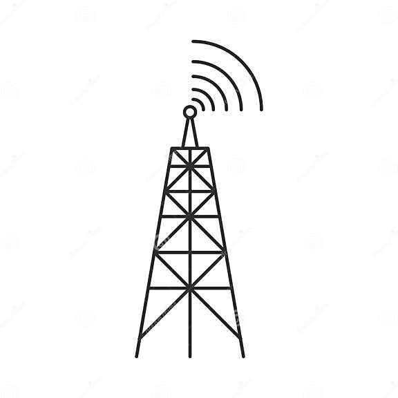 Internet tower icon stock vector. Illustration of radio - 260233371