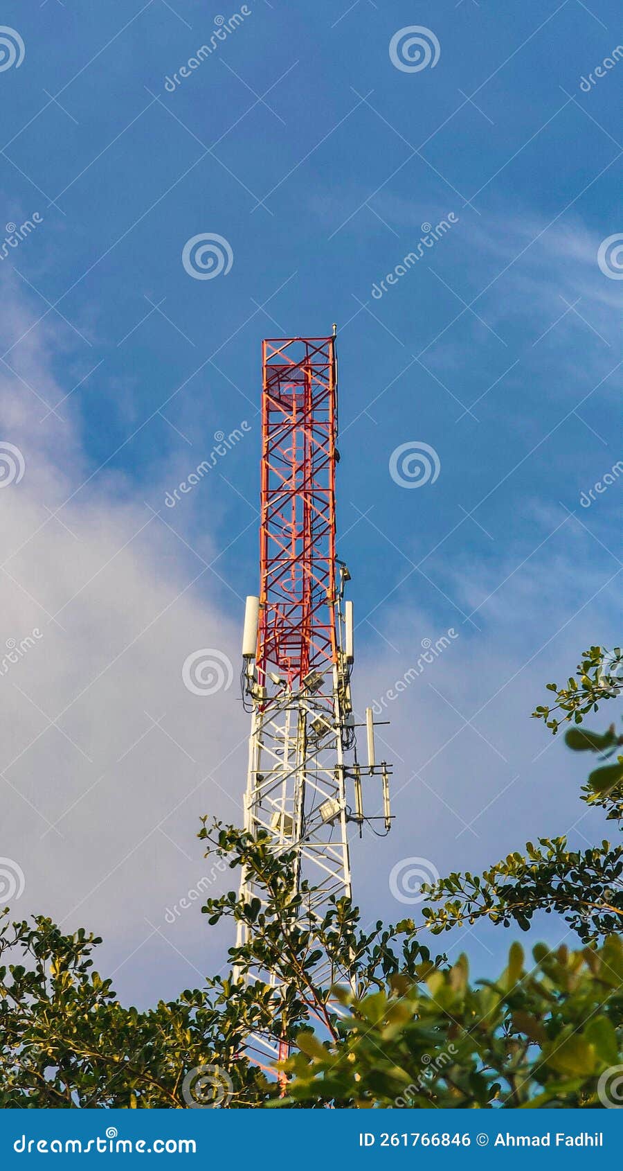 Internet tower when sunset stock photo. Image of scenery - 261766846