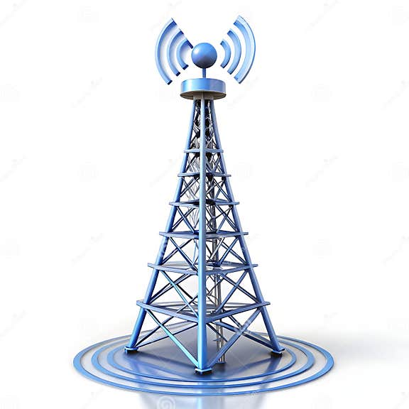 Internet Tower Stands Prominently Stock Illustration - Illustration of ...