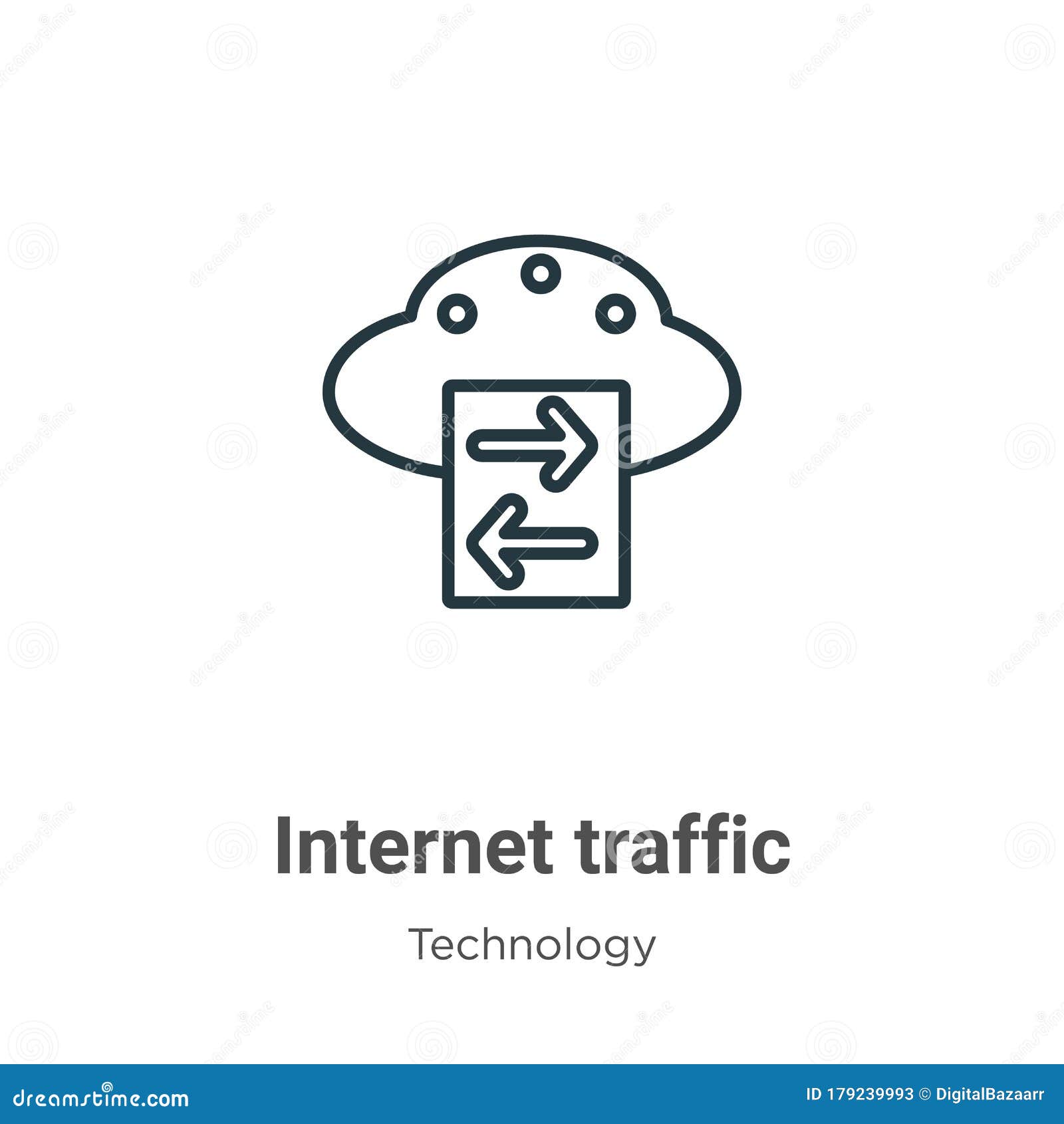 Internet Traffic Outline Vector Icon. Thin Line Black Internet Traffic ...